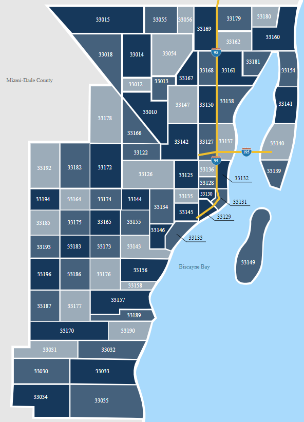 Miami Dade Zip Codes Miami Dade Zip Codes