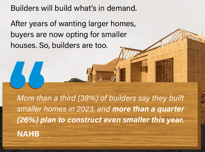 New homes -- builders building smaller homes