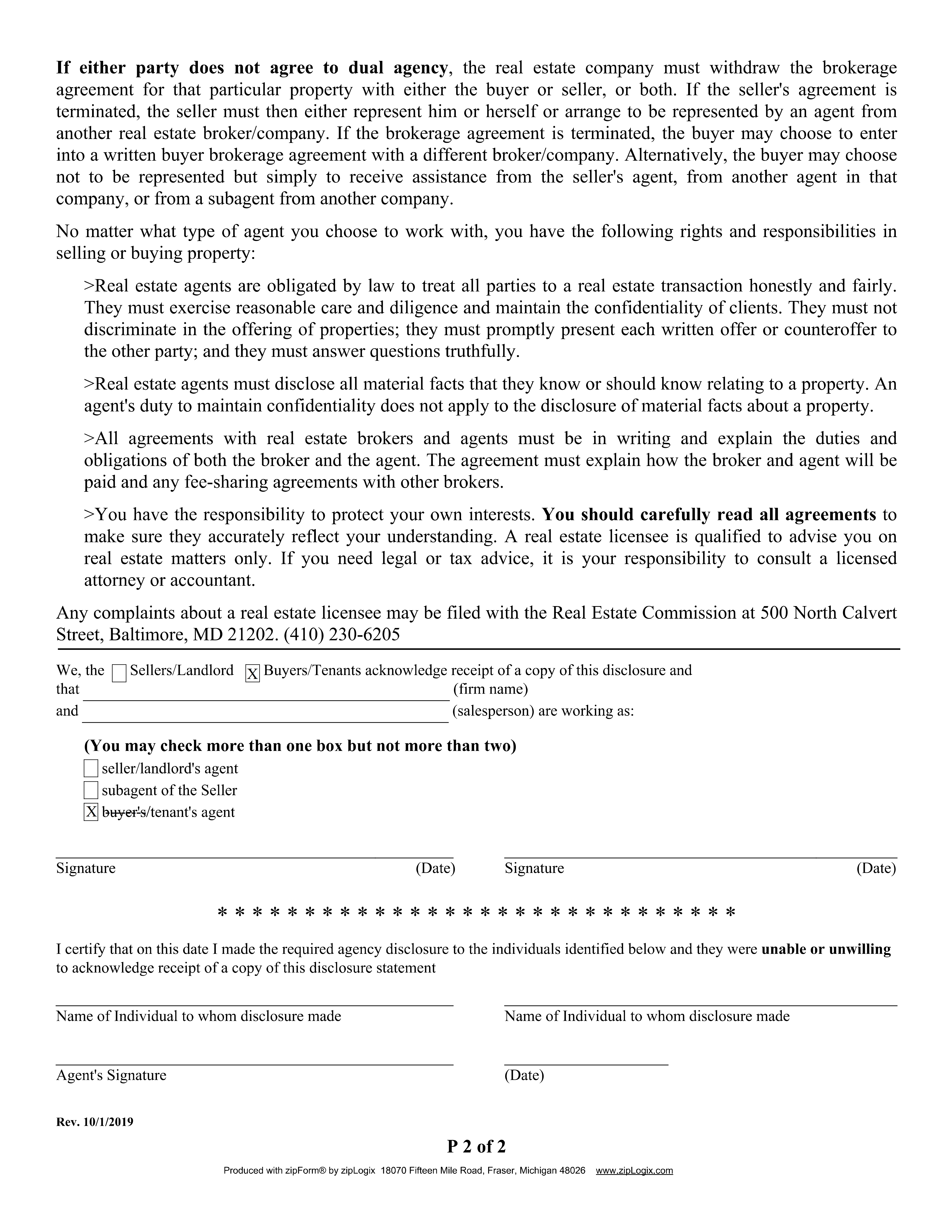 Tenant Representation Contract