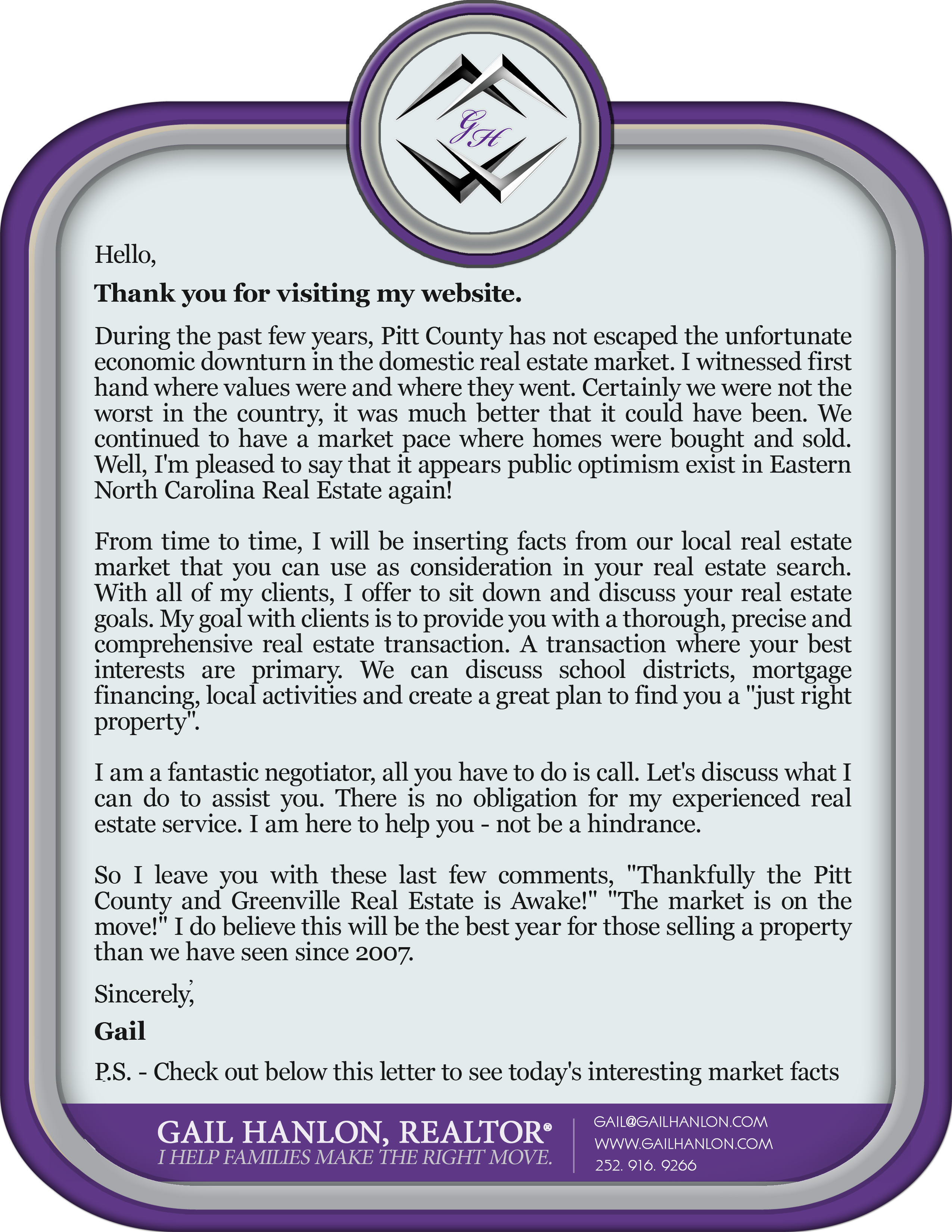 A Message from Gail Hanlon