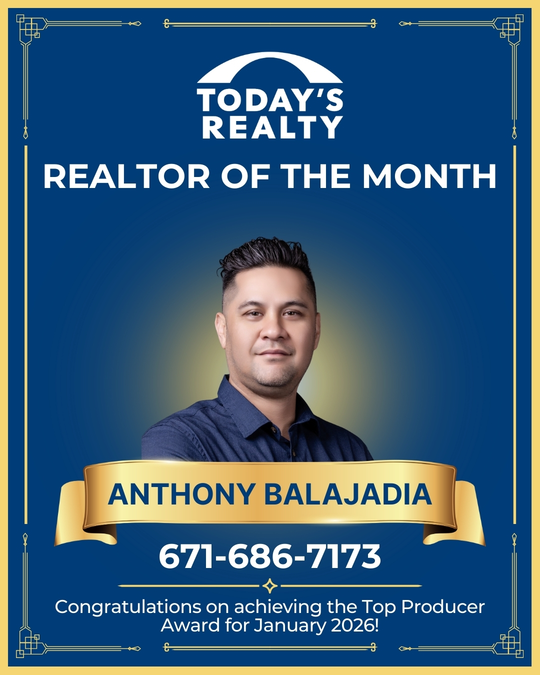 Anthony Balajadia Realtor of the Month | Today’s Realty Guam