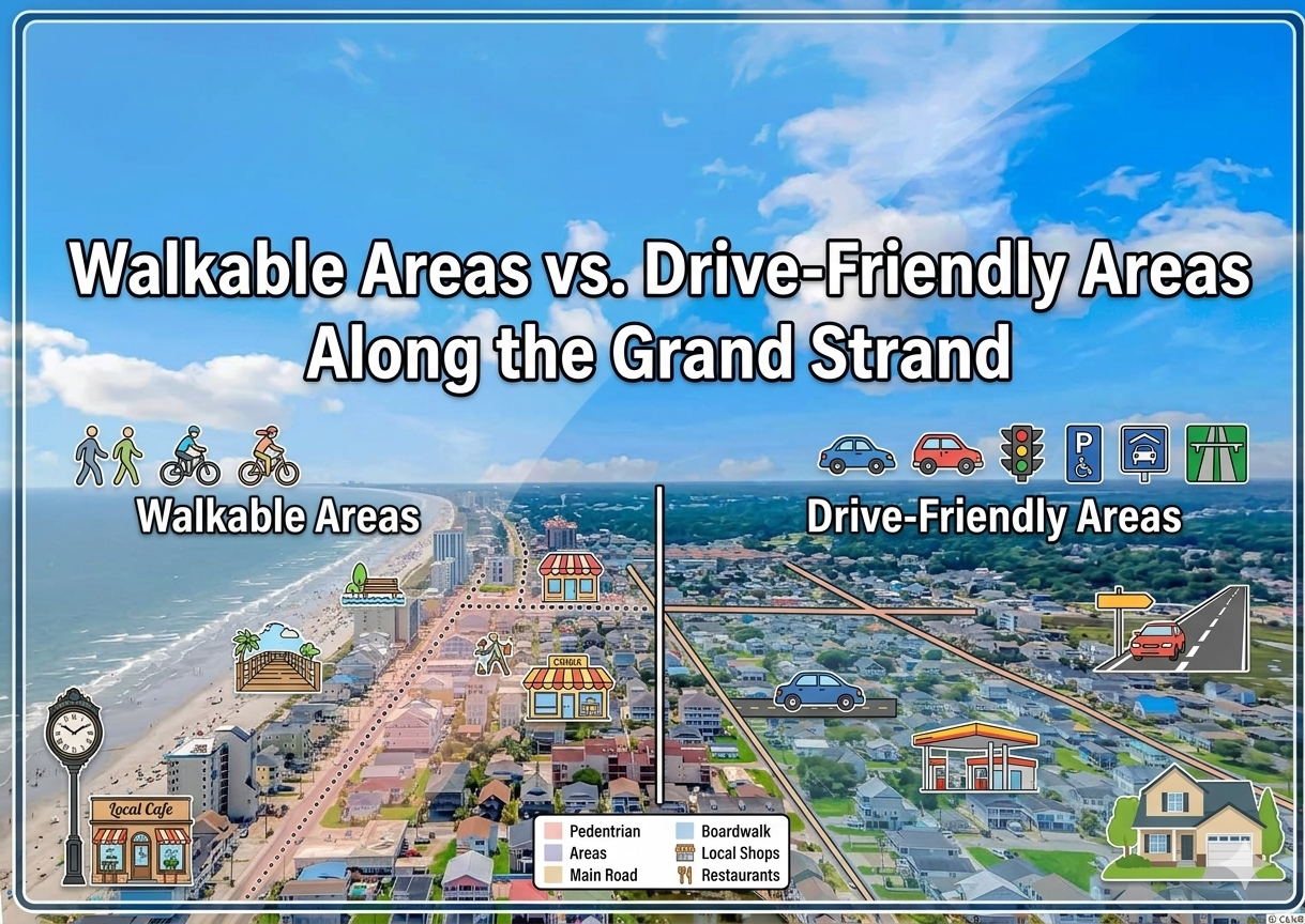 Walkable Areas vs. Drive-Friendly Areas Along the Grand Strand