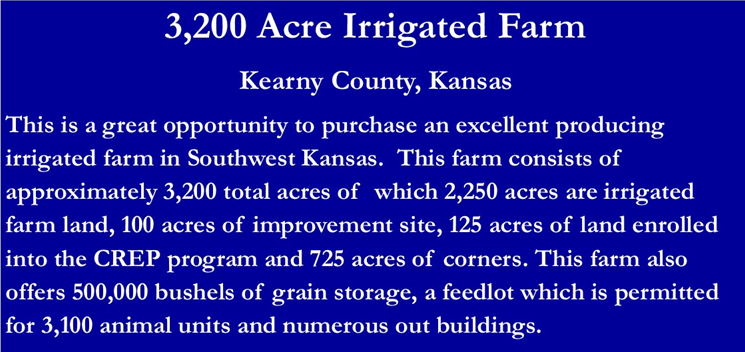 3,200 Acre Irrigated Farm