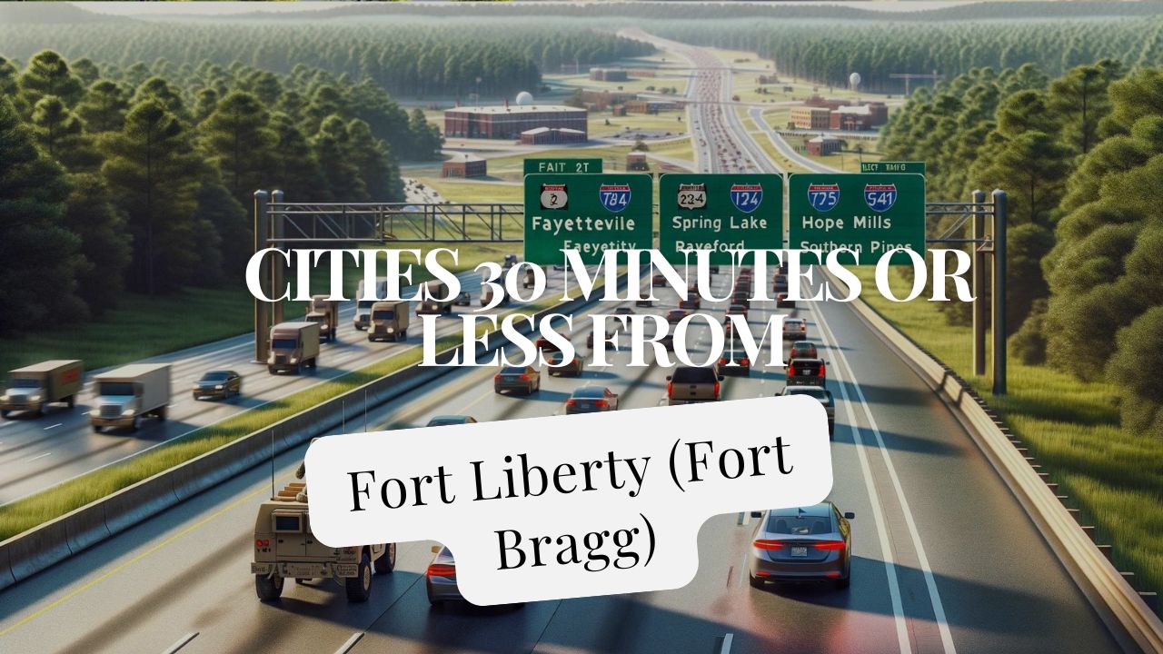 Cities 30 Minutes or Less from Fort Liberty (Fort Bragg)