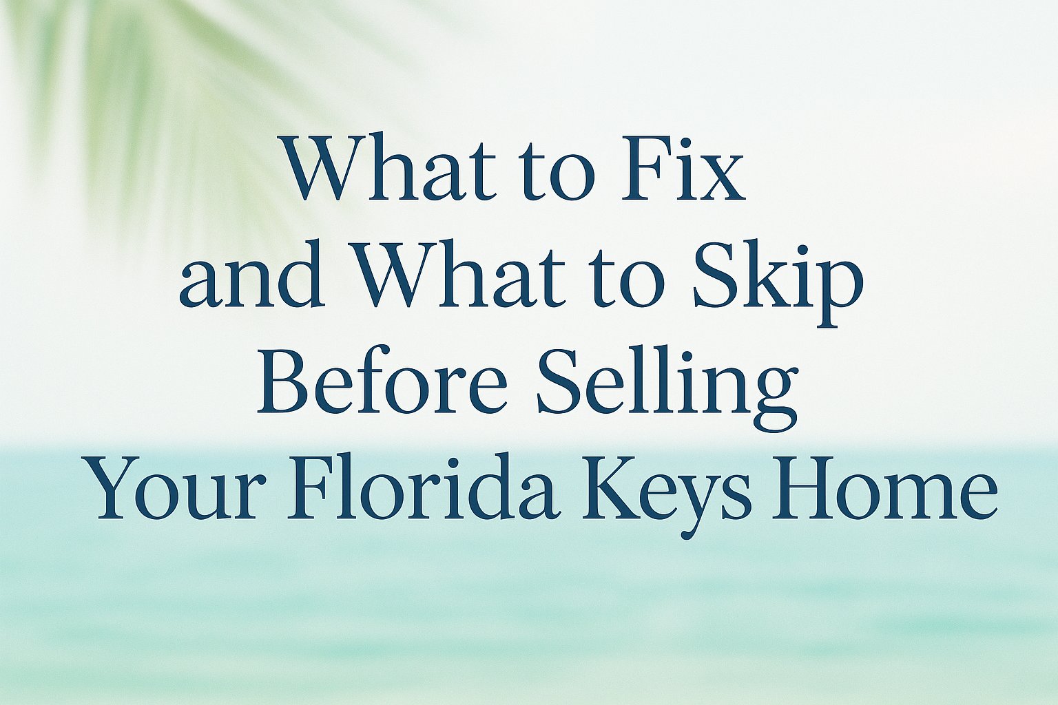 What to Fix—and What to Skip—Before Selling Your Florida Keys Home