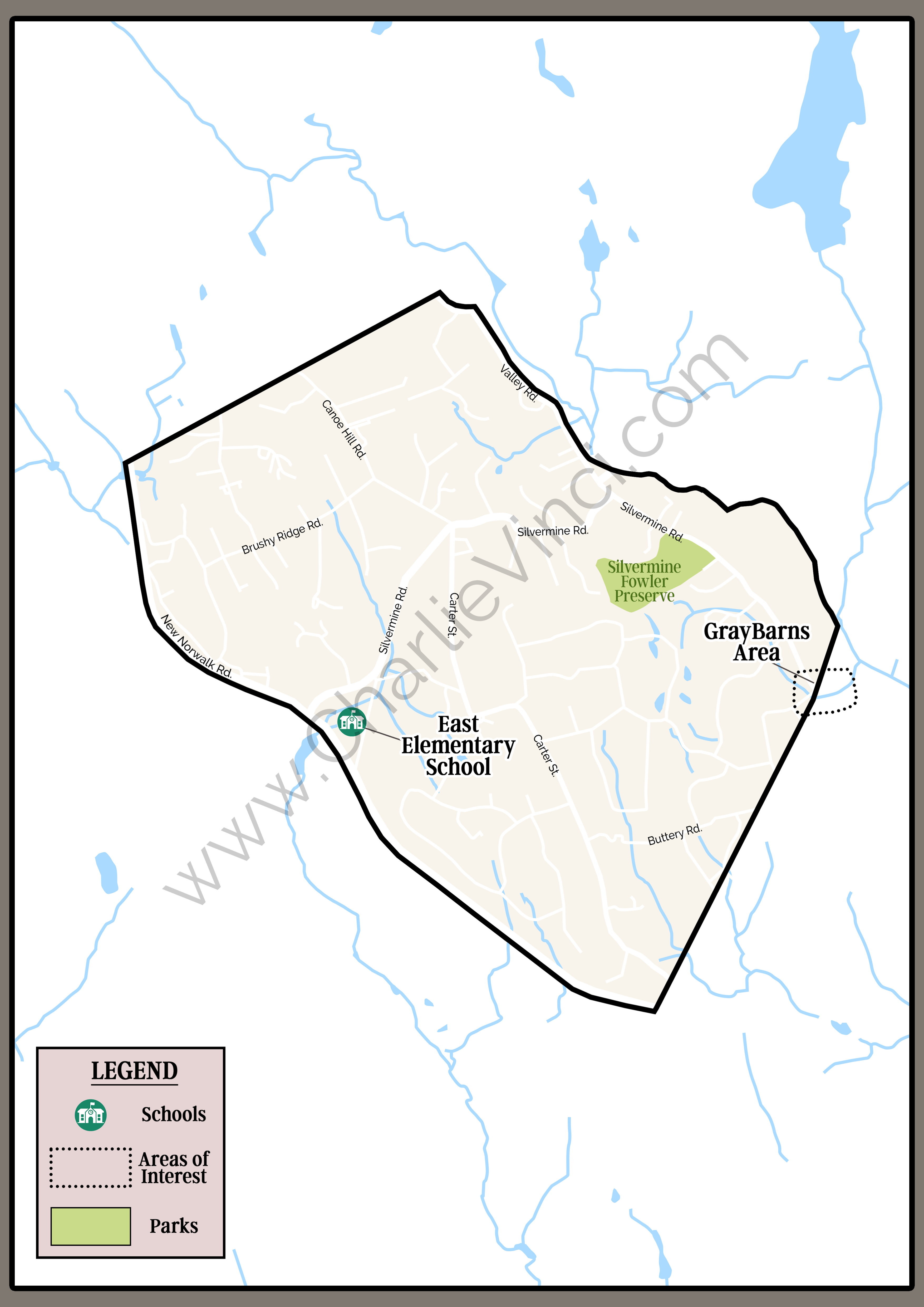 Silvermine New Canaan CT Neighborhood Map