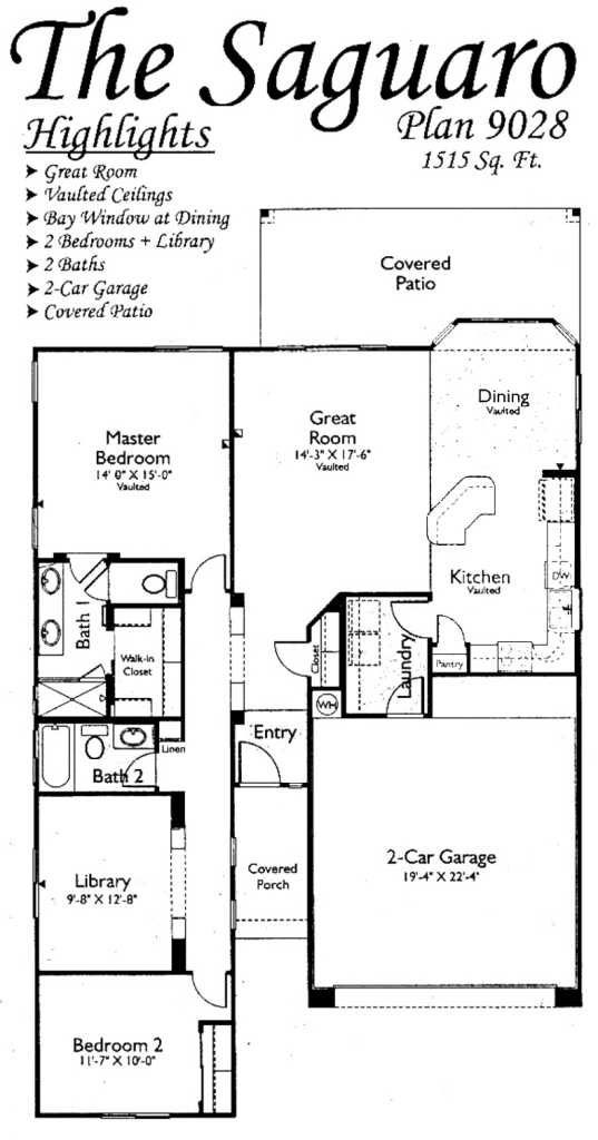 Saguaro Floor Plan | Saguaro Model | Arizona Traditions