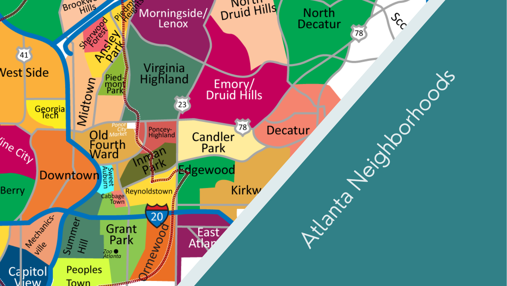 Atlanta Subdivisions Map Best Neighborhoods In Atlanta For Young