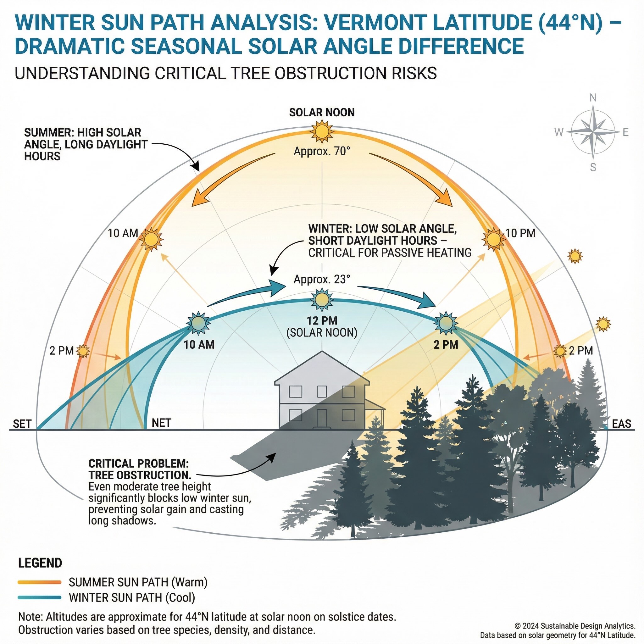 Vermont Building Site Winter Shadow Map: Solar Access Guide
