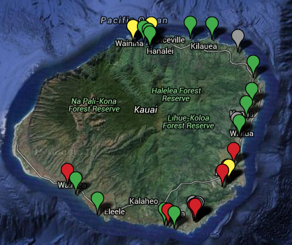 Kauai Surfrider Foundation’s March Blue Water Testing Results