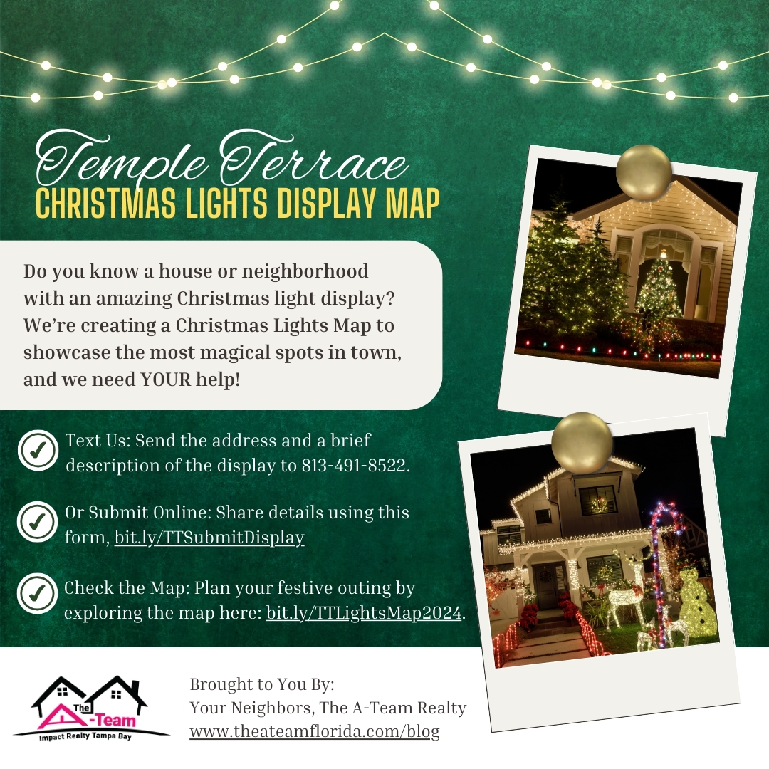 Temple Terrace Christmas Light Displays Map 2024