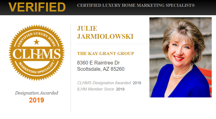 Congrats to Julie Jarmiolowski and Her Luxury Home Marketing Certification