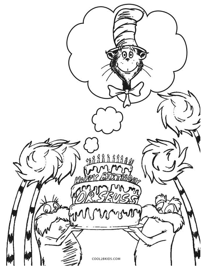 dr seuss birthday coloring page