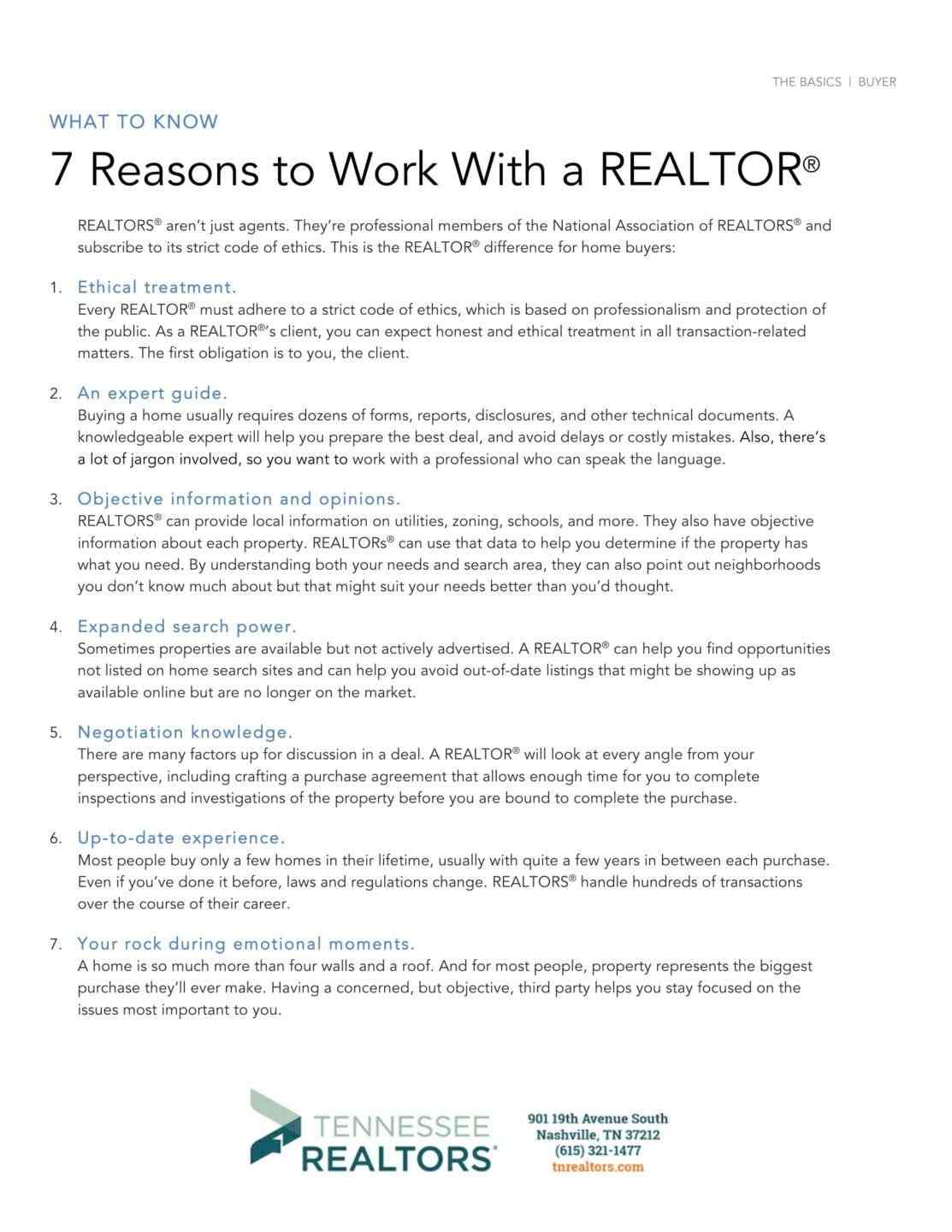 Reasons to Work With A Realtor - TN Smoky Mtn Realty Agent