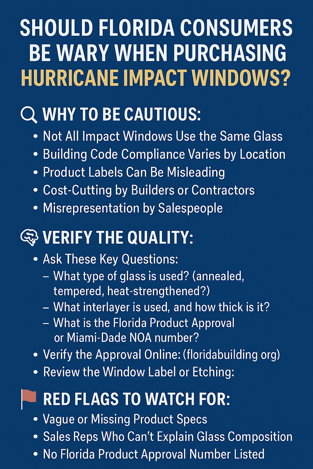 Should Florida Consumers Be Wary When Purchasing Hurricane Impact Windows?