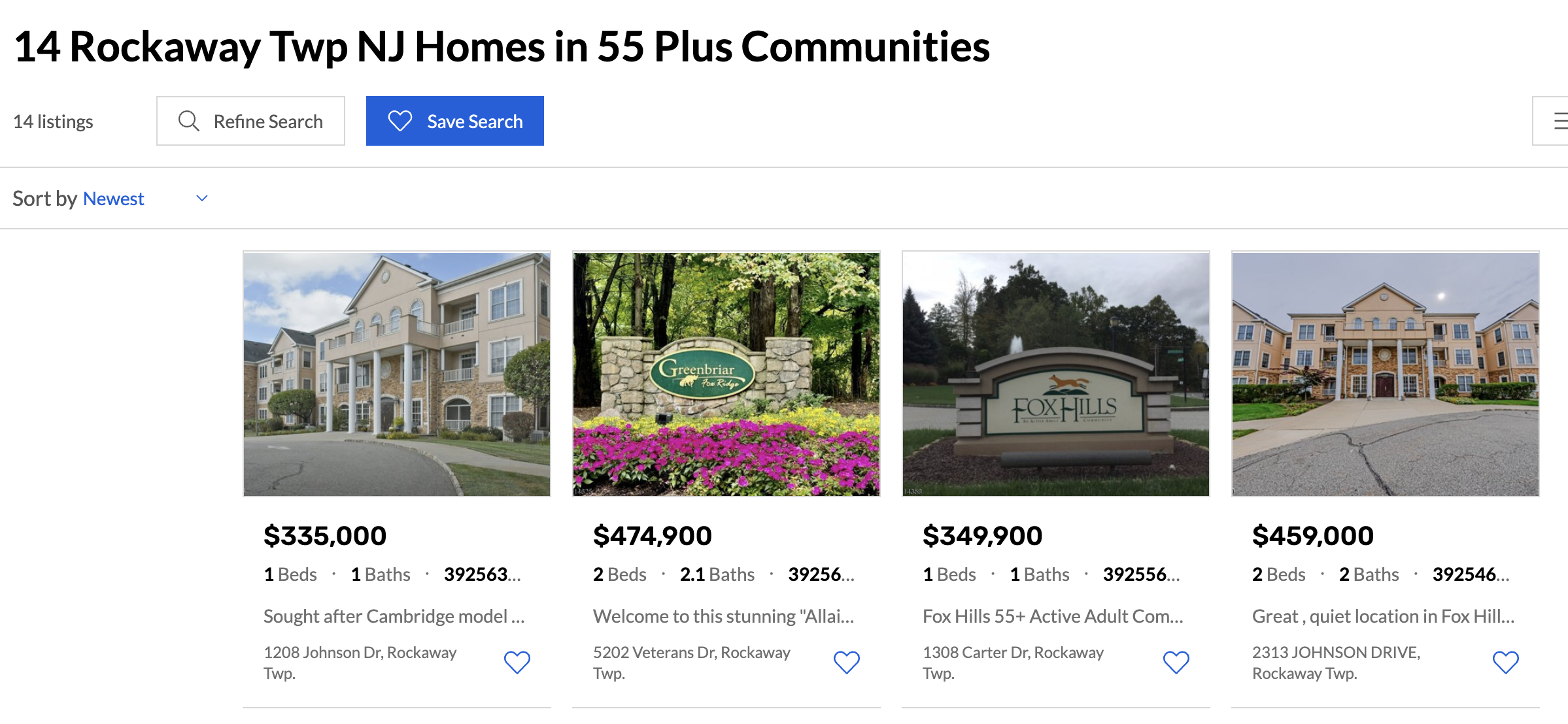 Rockaway Township NJ 55 Plus Community Homes!