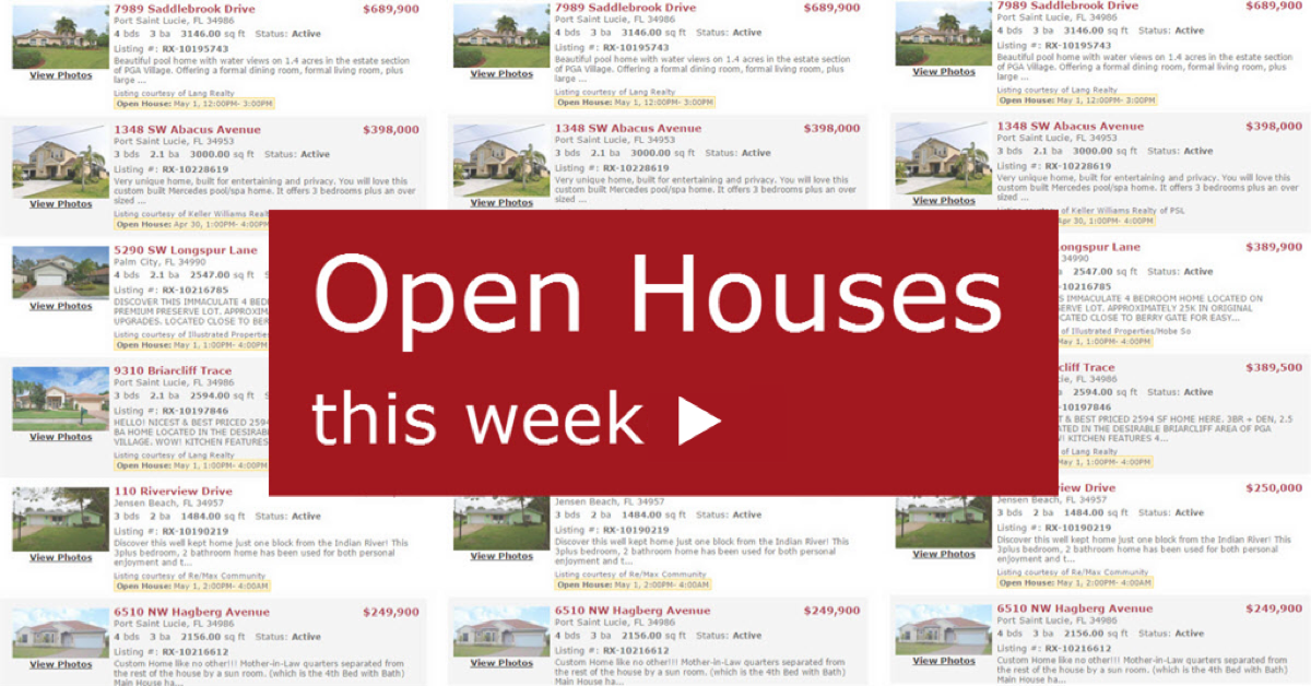 Stuart, Florida Open Houses